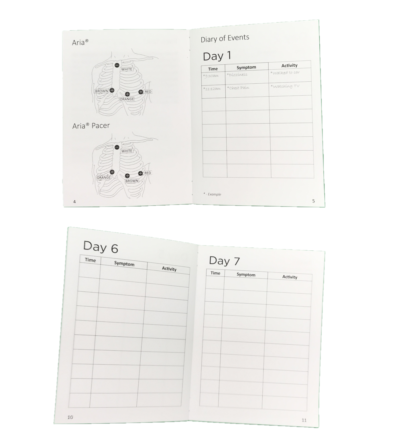 Patient diary, 7-day, English - Spacelabs Healthcare