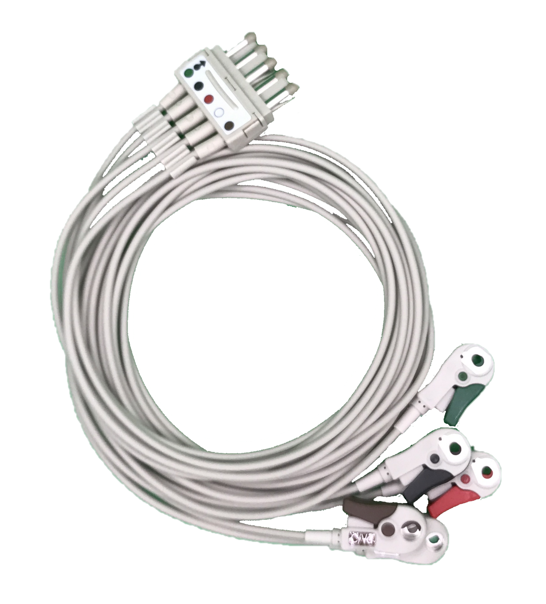 ECG leadwires, combiner system, 5-lead set, pinch, reusable, 51", AAMI ...