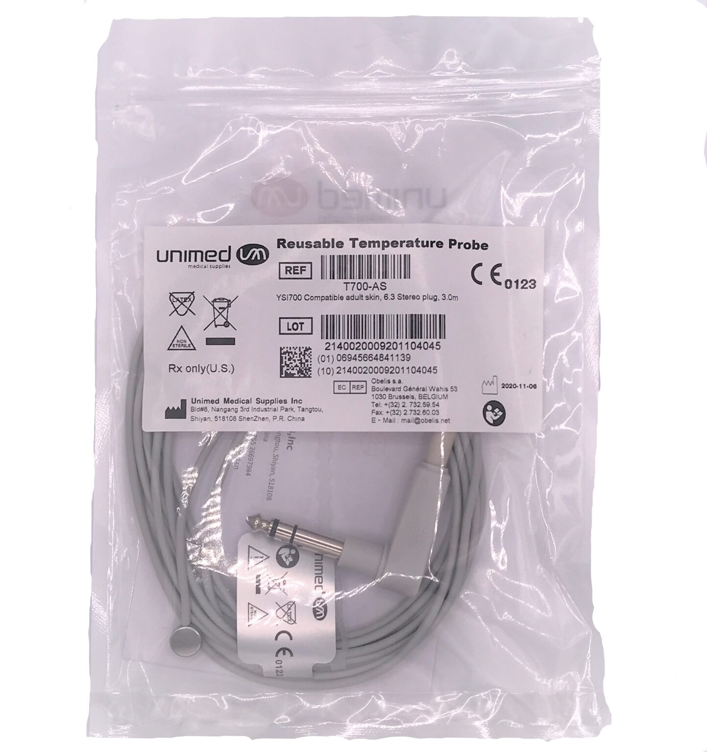 Temperature probe, skin, adult, YSI700 - Spacelabs Healthcare