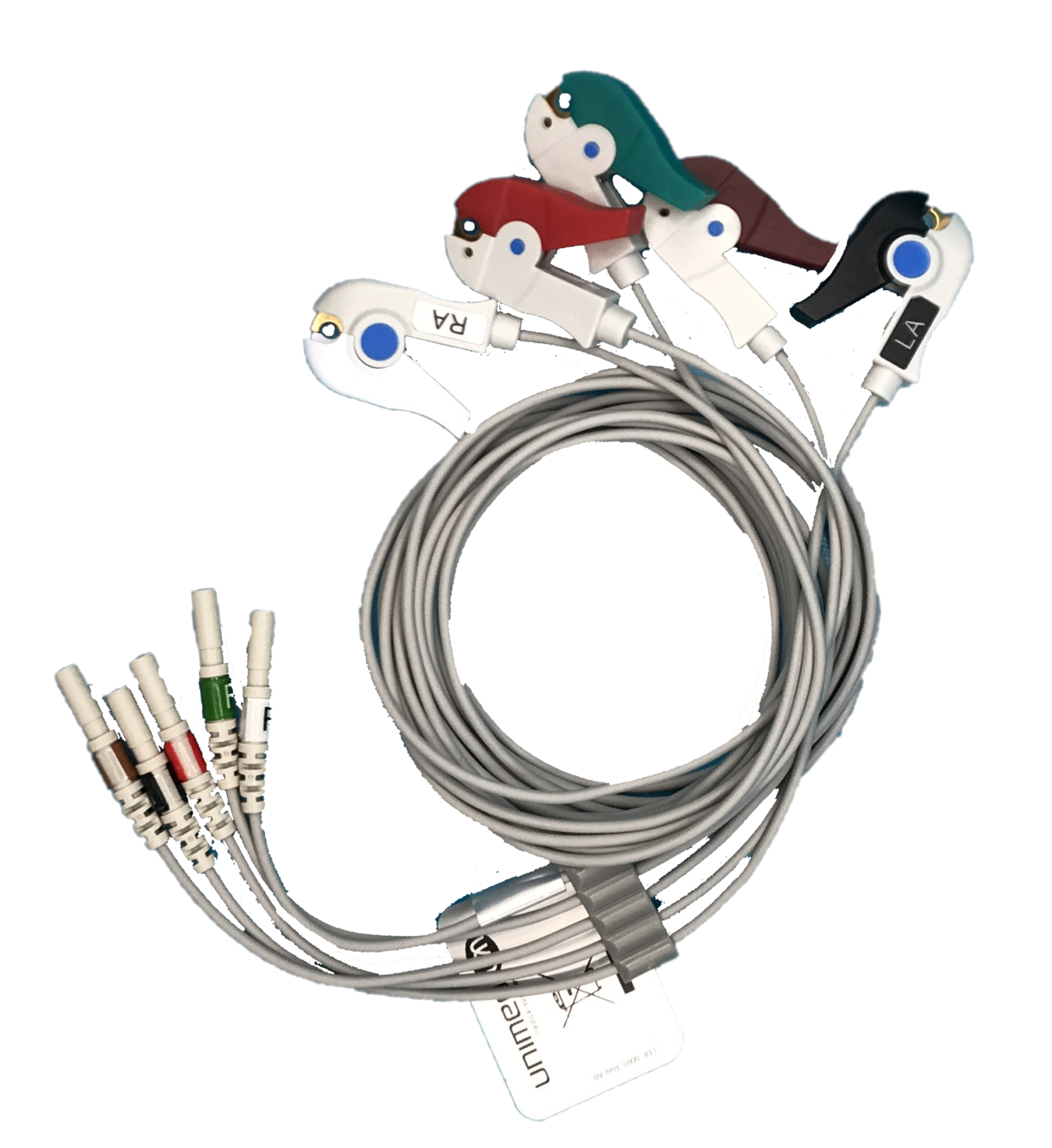 Telemetry leadwires, 5-lead set, pinch, reusable, 35", AAMI - Spacelabs ...