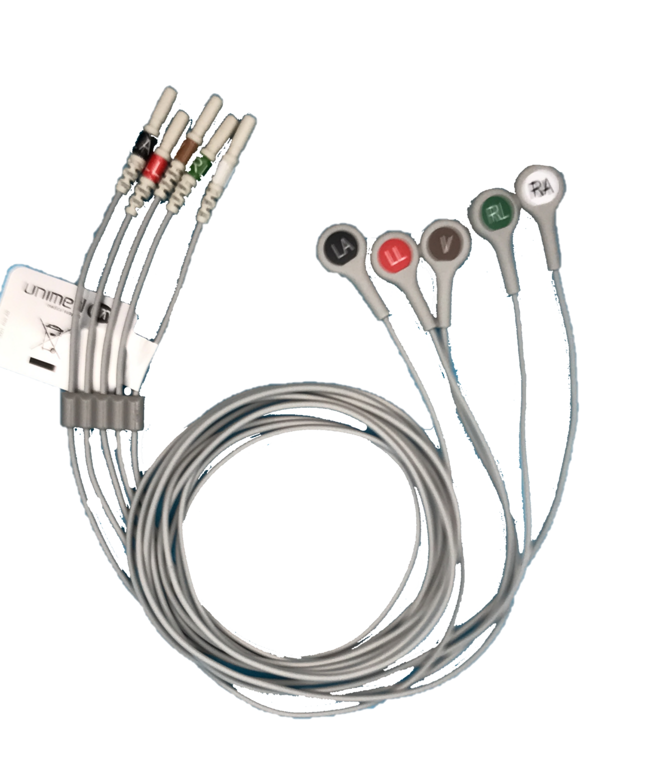 Telemetry leadwires, 5-lead set, snap, reusable, 35", AAMI - Spacelabs ...