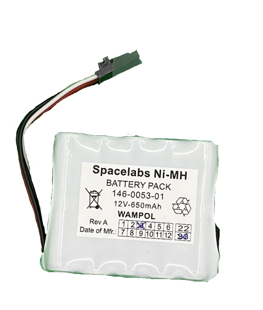 Battery pack, NIMH, 10AAA, .65AH/12V with strap - Spacelabs Healthcare